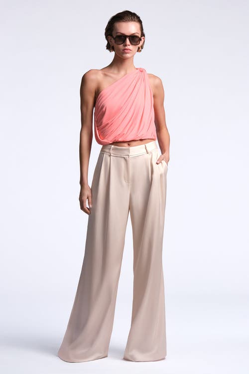 BCBGMAXAZRIA BCBG Lianna One-Shoulder Draped Crop Top